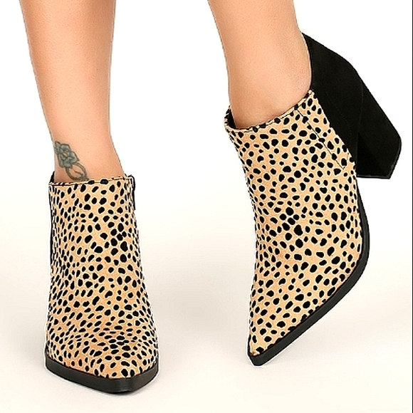 Qupid | Shoes | Qupid Leopard Animal Print Suede Pointtoe Colorblock ...